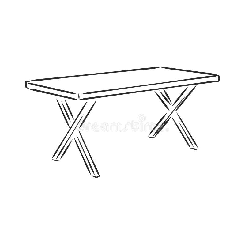 Hand Drawn Table, Vector Illustration, Table Vector Sketch Illustration ...