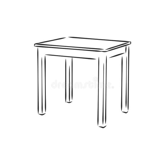 Hand Drawn Table, Vector Illustration, Table Vector Sketch Illustration ...