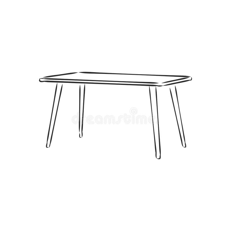 Hand Drawn Table, Vector Illustration, Table Vector Sketch Illustration ...