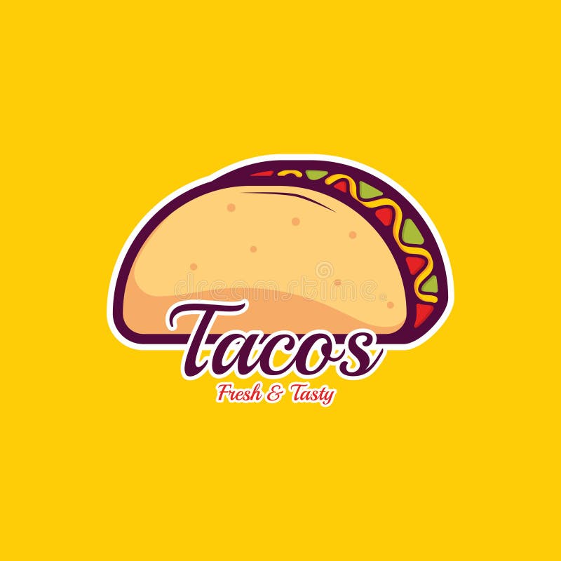 Hand Drawn Taco Logo with Vector Concept Stock Vector - Illustration of ...