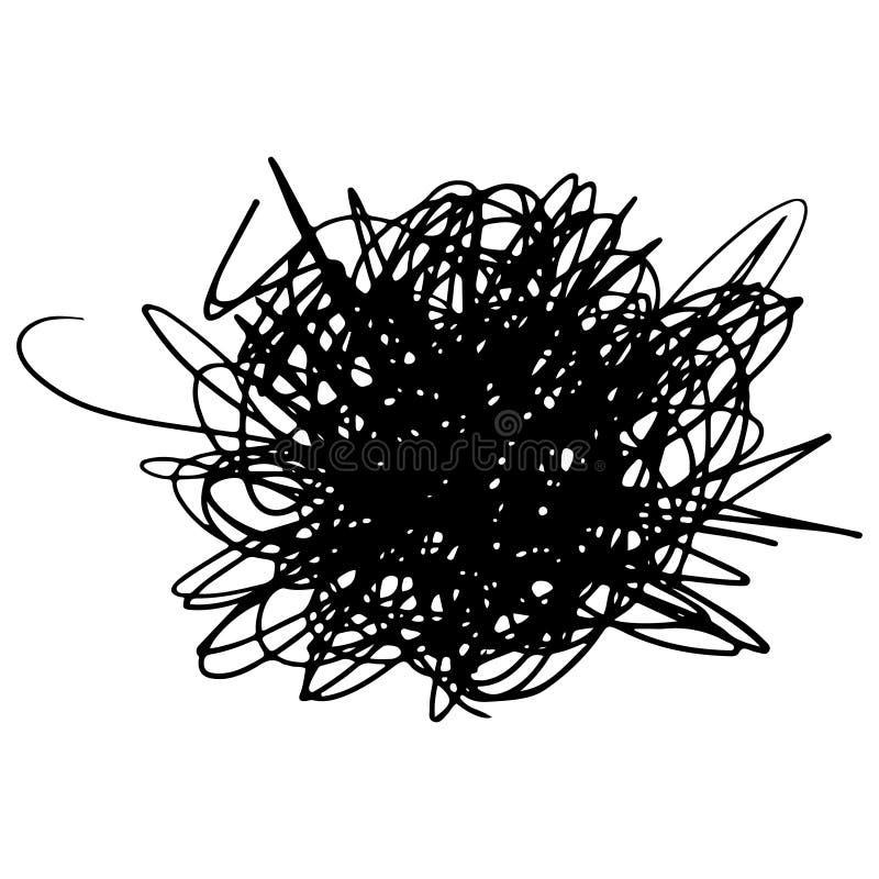 Hand Drawn of Tangle Scrawl Sketch. Abstract Scribble, Chaos Doodle ...