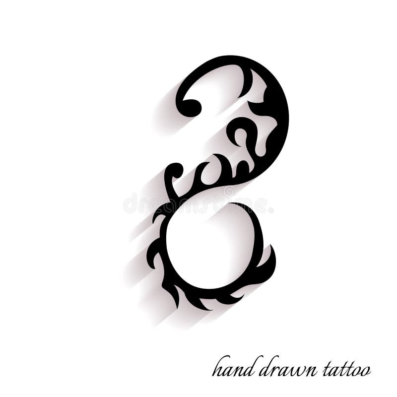 Hand-drawn Tattoo with Shadow Stock Vector - Illustration of tattoo ...
