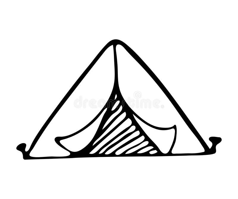 Hand Drawn Tent Doodle Icon Stock Vector - Illustration of leisure ...
