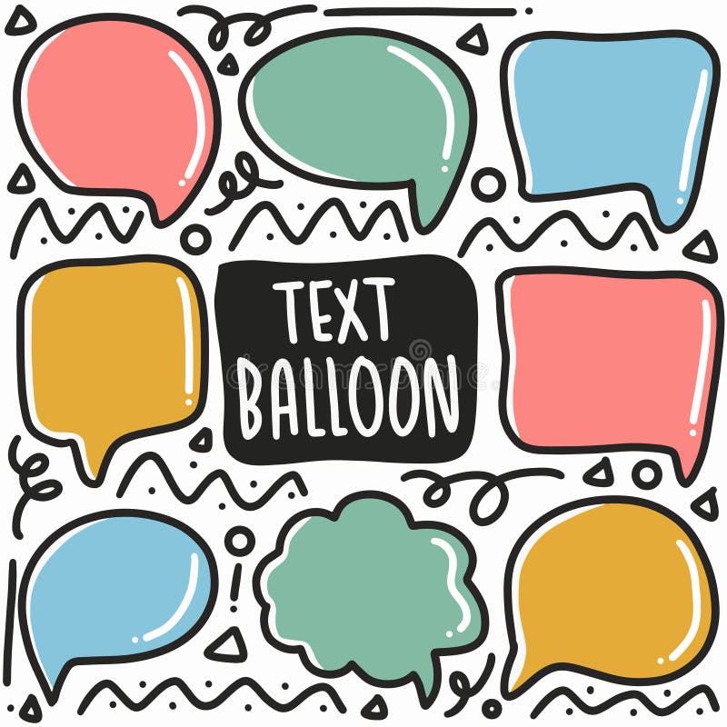 Text Balloon Vector Speech Bubble Icons Stock Vector - Illustration of ...