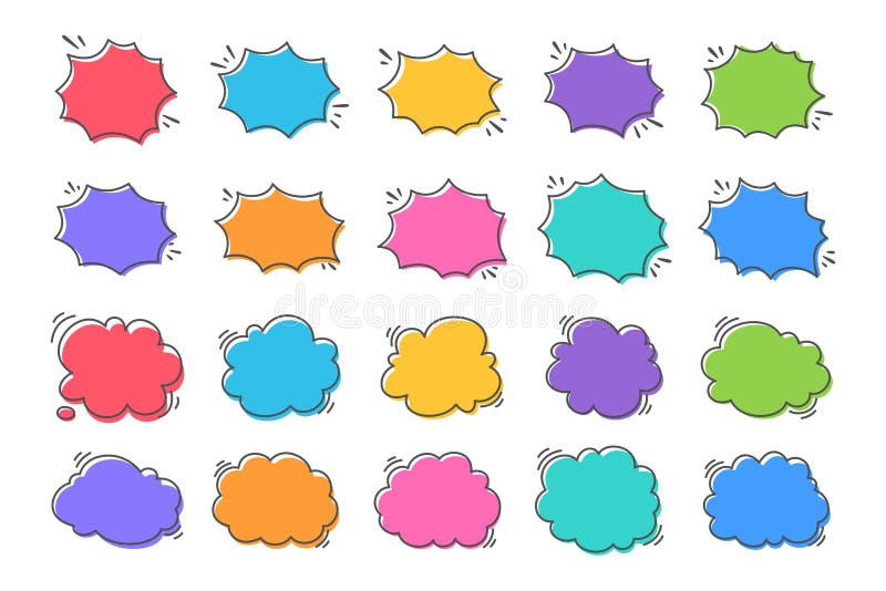 Hand Drawn Text Box. Cute Cartoon Style Talking Dialogue Stock Vector ...