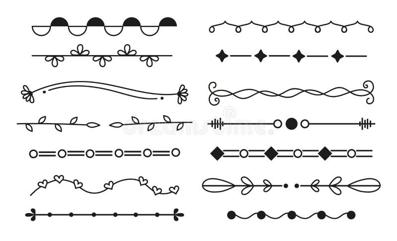Hand Drawn Vector Dividers.Doodle Design Elements Stock Vector ...