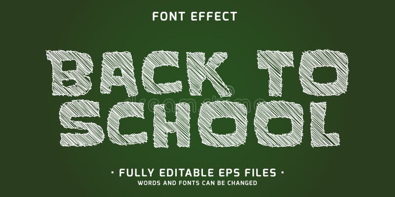 Hand Drawn Text Effect with Scribble Font of Back To School in a Green ...