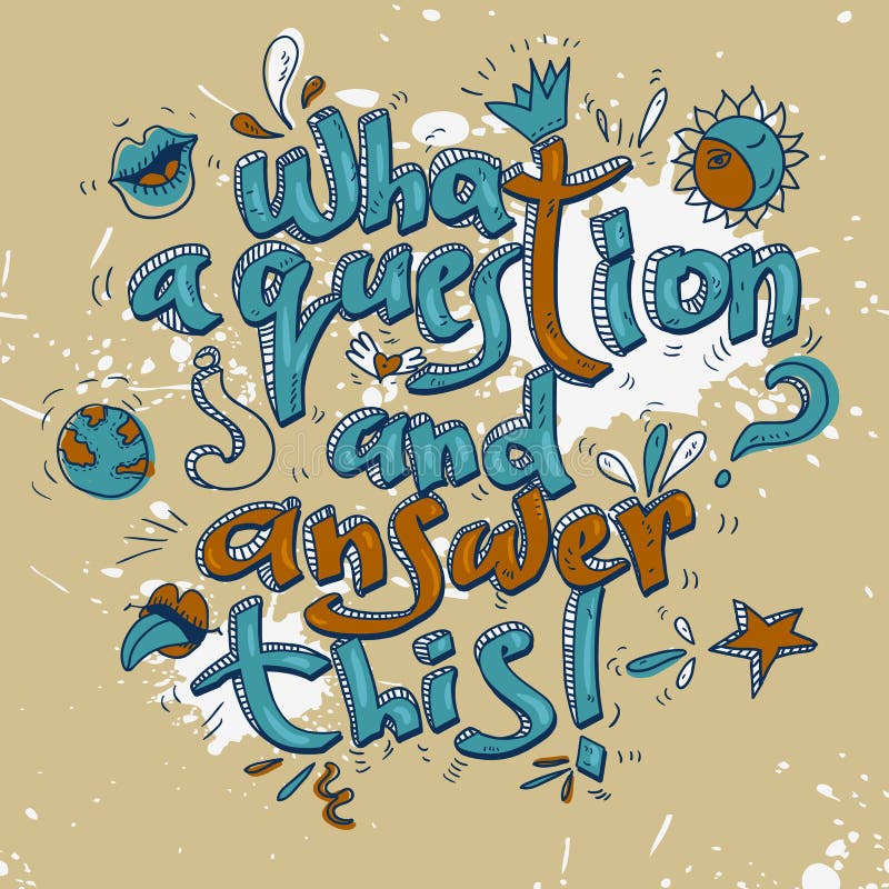 Hand Drawn Text Lettering with Quotations Stock Vector - Illustration ...