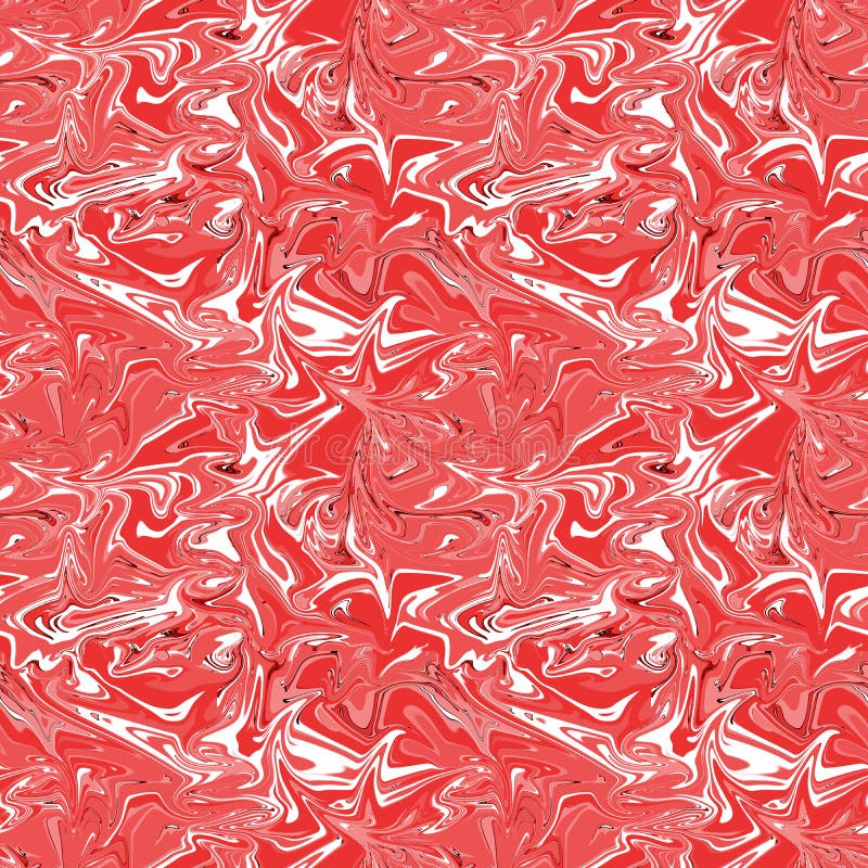 Hand Drawn Texture with Liquid Paint. Red Abstract Marble Seamless ...