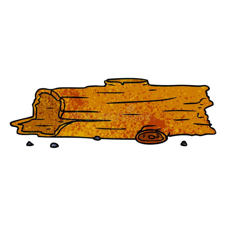 Hand Drawn Textured Cartoon Doodle of a Tree Log Stock Vector ...