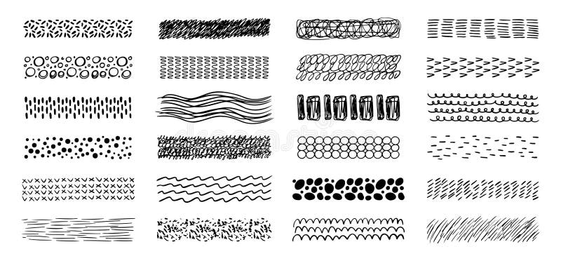 Hand Drawn Textures Collection. Abstract Brushes, Drawing Textures from ...