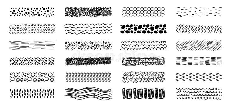 Hand Drawn Textures Collection. Abstract Brushes, Drawing Textures from ...