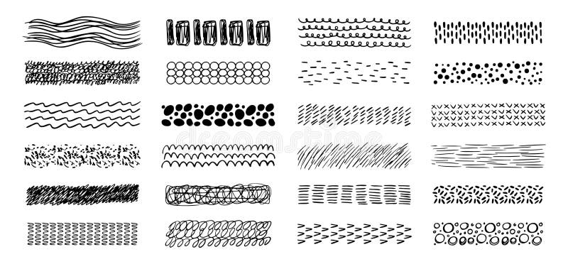 Hand Drawn Textures Collection. Abstract Brushes, Drawing Textures from ...