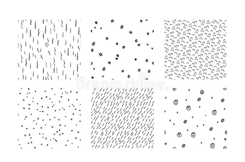 Hand Drawn Textures, Template,. Hatching Drawn Seamless, Pattern ...