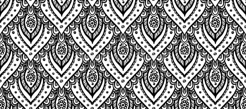 Hand-drawn Thai Filigree Vector Pattern Stock Vector - Illustration of ...