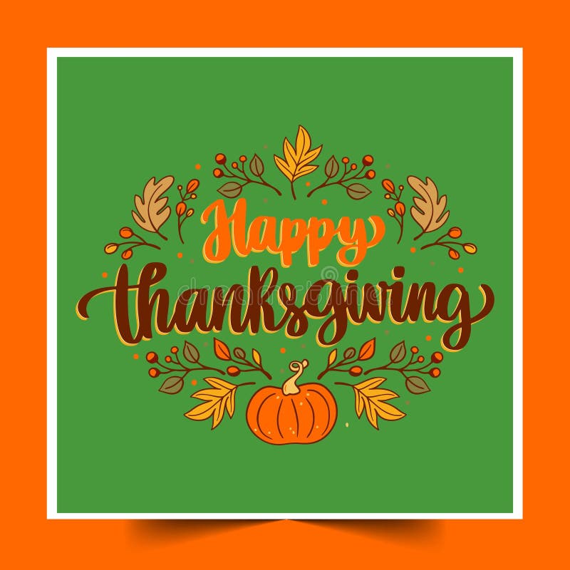 Hand Drawn Thanksgiving Lettering Vector Illustration Stock Vector ...