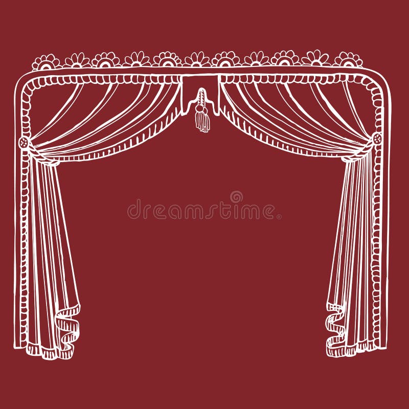 Theater Curtain Drawing Hand Stock Illustrations – 288 Theater Curtain ...