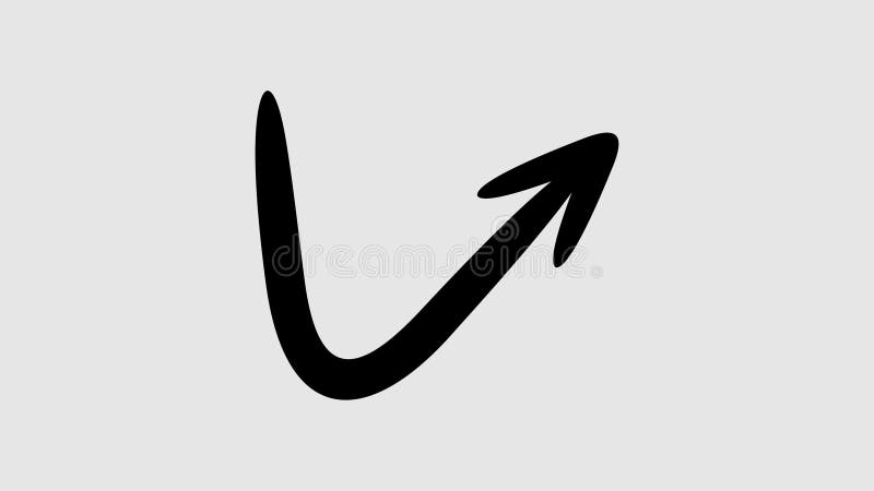 Hand Drawn Thin Arrow Graphic Animation. Alpha Channel Stock Footage ...