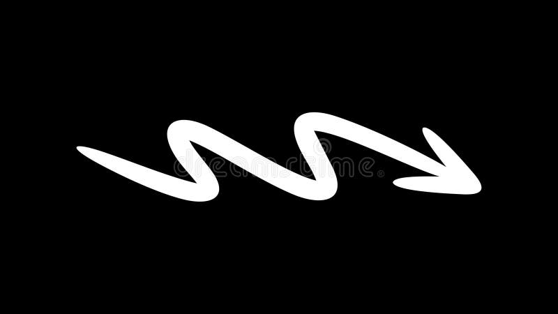 Hand Drawn Thin Arrow Graphic Animation. Alpha Channel Stock Footage ...
