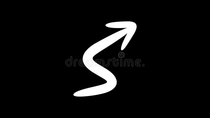 Hand Drawn Thin Arrow Graphic Animation. Alpha Channel Stock Video ...
