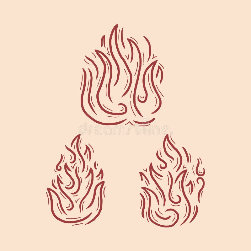 Hand Drawn Flame Vintage Sketch Stock Vector - Illustration of heat ...