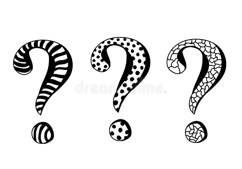 Three Big Question Marks On White Background Stock Illustration ...