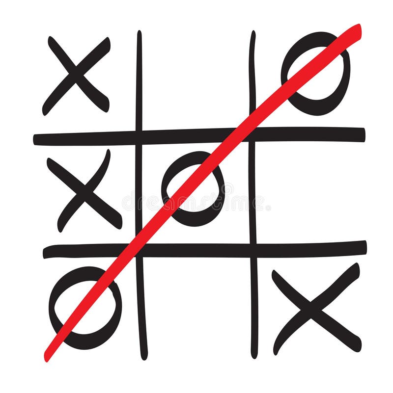 Hand Drawn Tic Tac Toe Vector Scribble Icon Symbol Illustration Stock ...