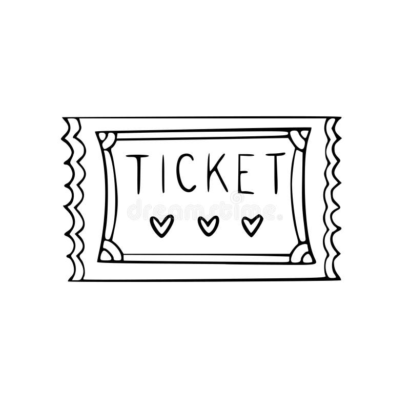 Hand Drawn Ticket Icon. Coupon Illustration Stock Vector - Illustration ...