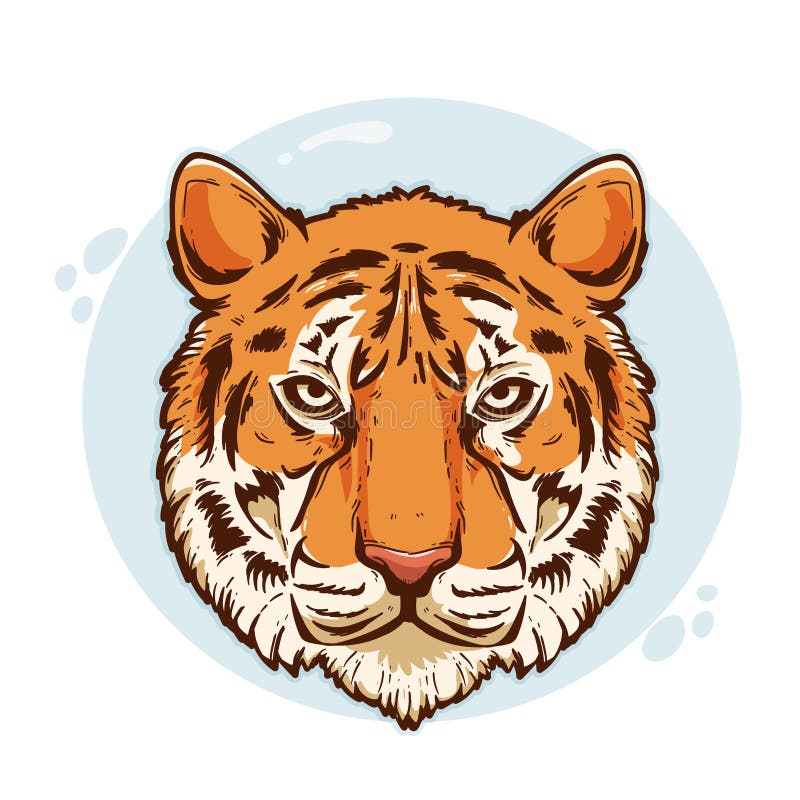 Hand Drawn Tiger Face Illustration Vector Illustration Stock Vector ...