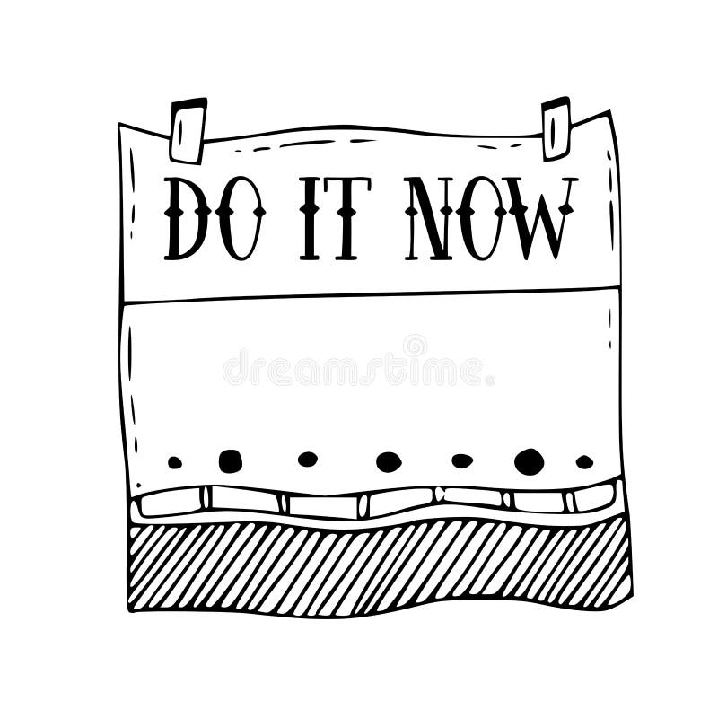 Hand Drawn To Do List. Sticky Note with Phrase - Do it Now Stock Vector ...