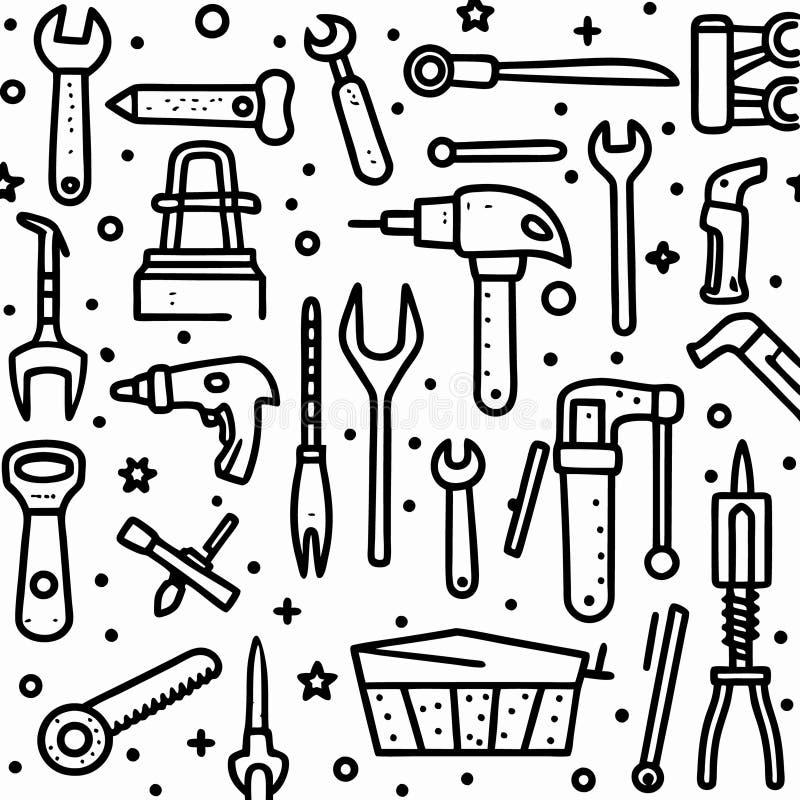 Hand-drawn Tools Background Stock Vector - Illustration of equipment ...