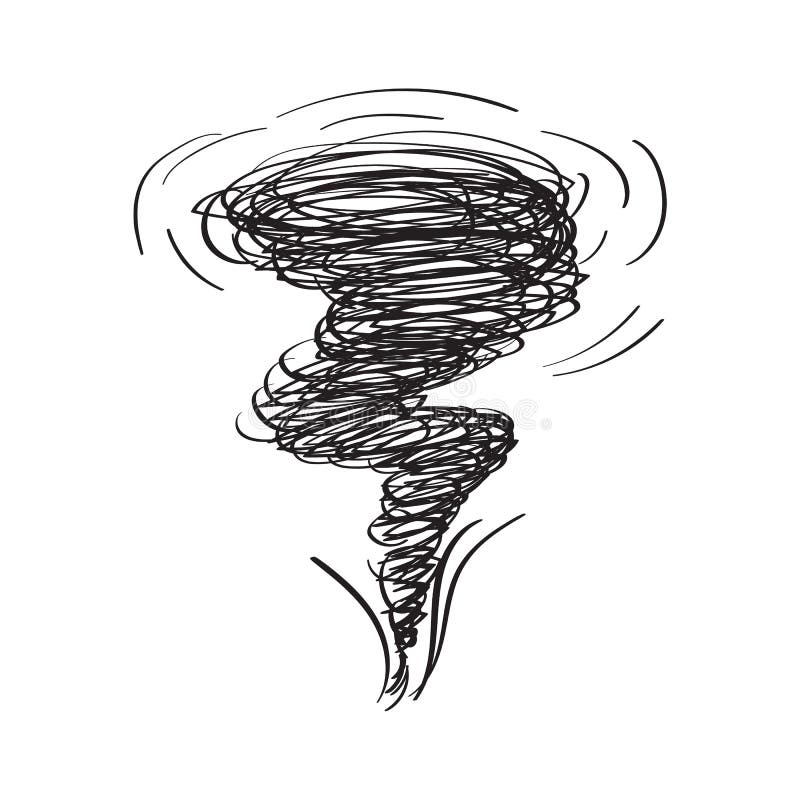 Doodle Tornado Illustration Vector Isolated on White Stock Vector ...