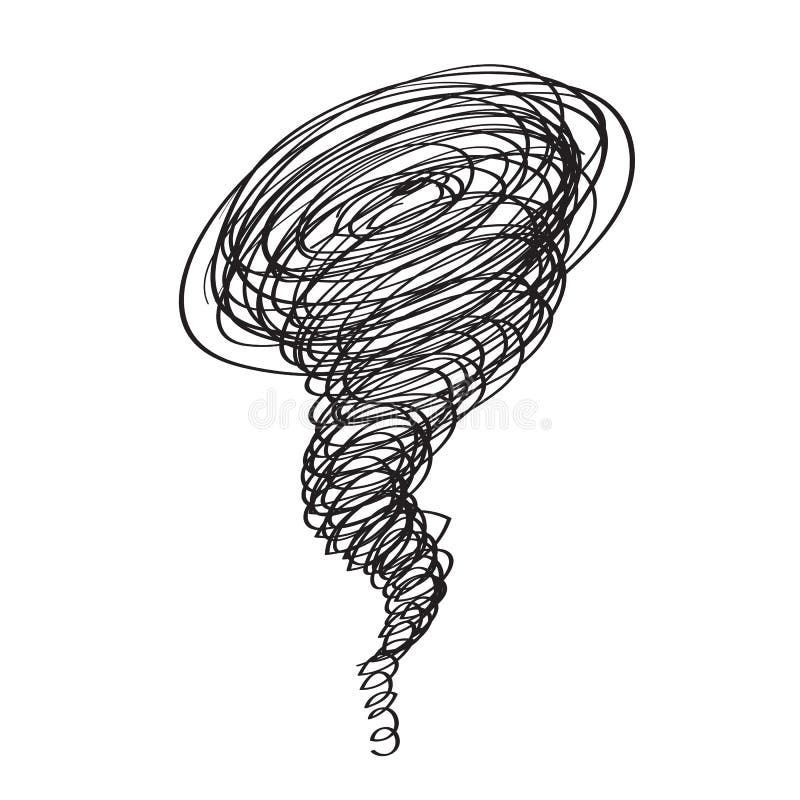 Doodle Tornado Illustration Vector Isolated on White Stock Vector ...