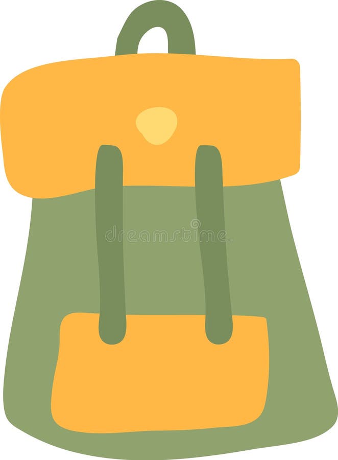 Hand Drawn Tourist Backpack Stock Illustration - Illustration of ...