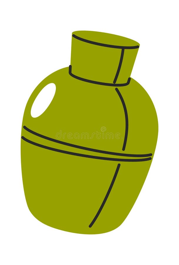 Hand-drawn Touristic Flask Water Pot Stock Illustration - Illustration ...