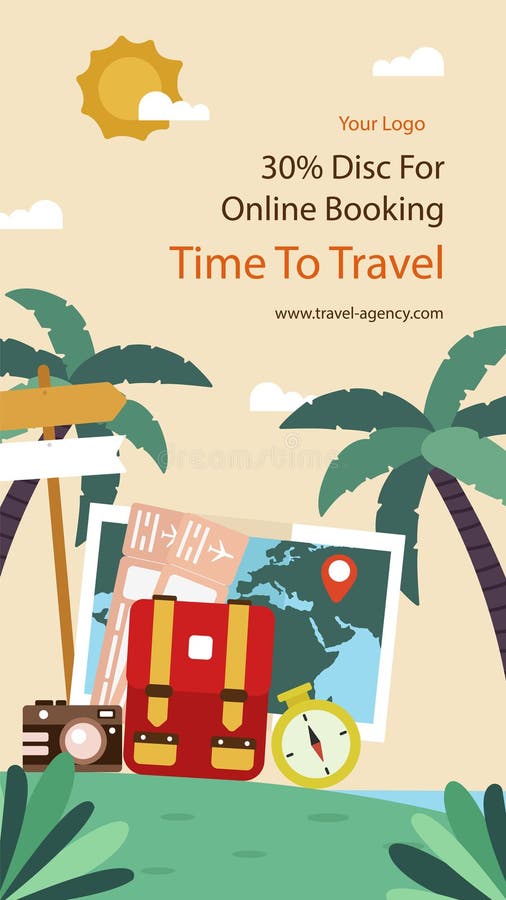 Hand Drawn Travel Agency Post Stories Vector Illustration Stock Vector ...
