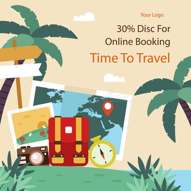 Hand Drawn Travel Agency Posts Vector Illustration Stock Vector ...
