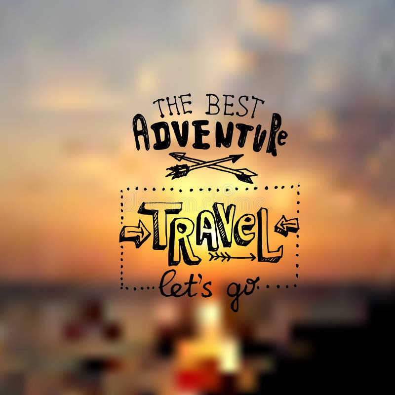 Hand Drawn Travel Lettering. Stock Vector - Illustration of journey ...