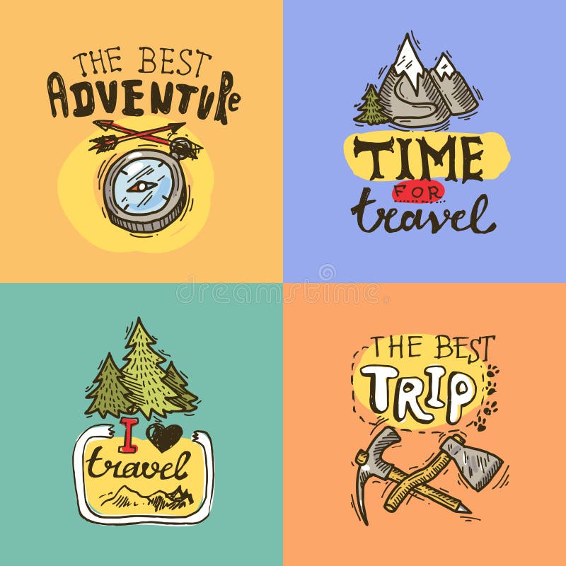 Hand Drawn Travel Lettering Stock Vector - Illustration of calligraphy ...