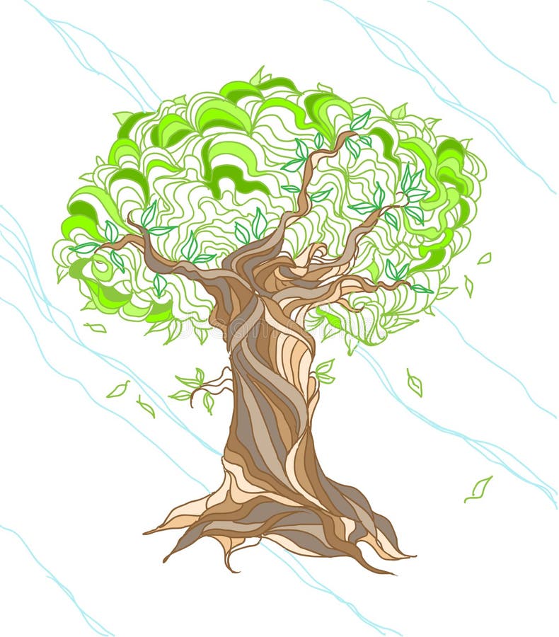 Hand drawn tree stock vector. Illustration of falling - 45888767