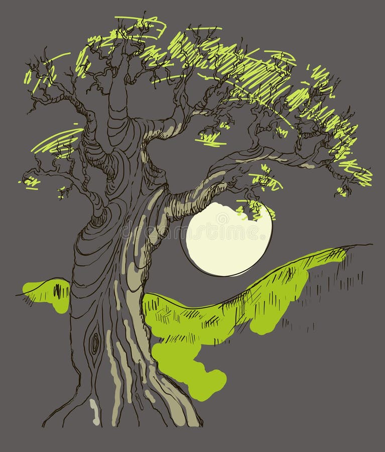 Hand Drawn Tree Symbol Vector Stock Vector - Illustration of graphic ...