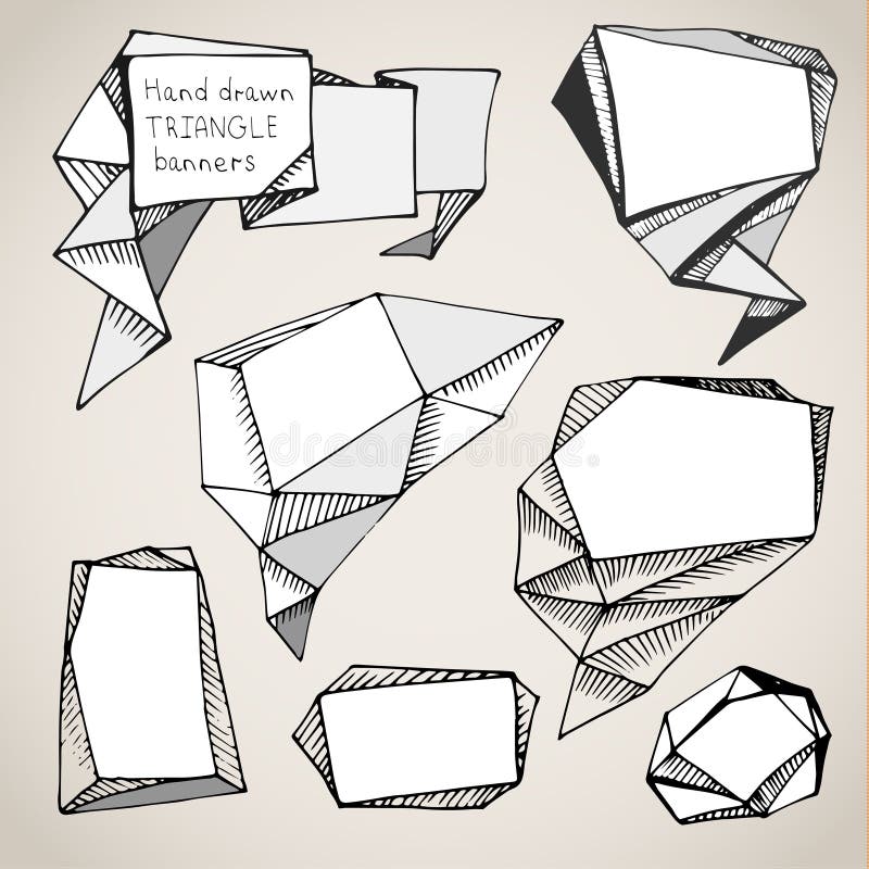 Hand Drawn Triangle Bubbles Stock Vector - Illustration of sketch, hand ...