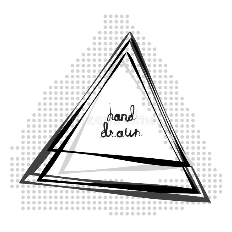 Hand Drawn Sketched Triangle Stock Vector - Illustration of grunge ...