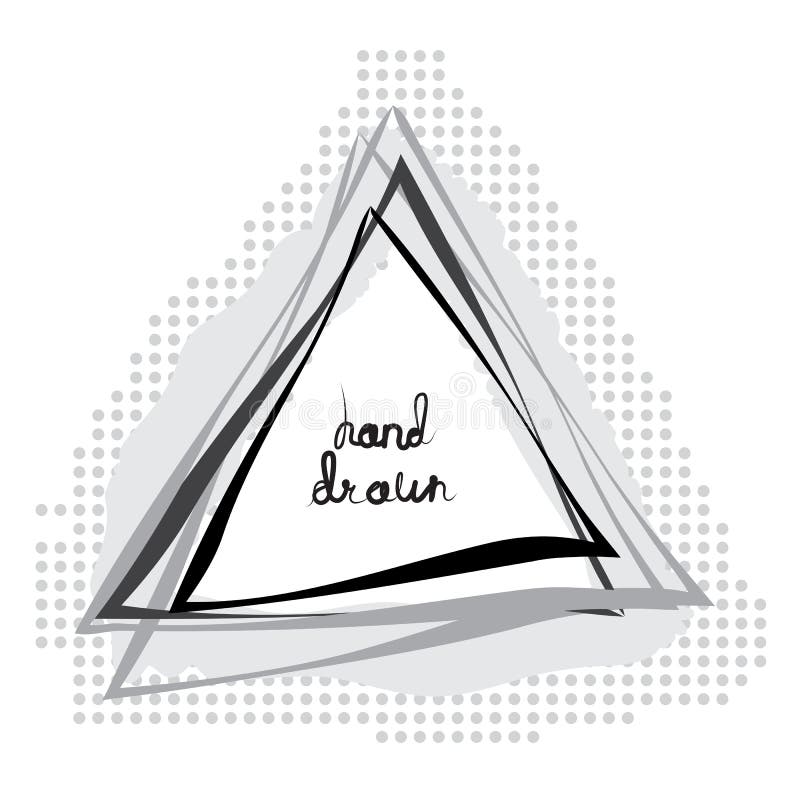 Hand Drawn Sketched Triangle Stock Vector - Illustration of rough ...