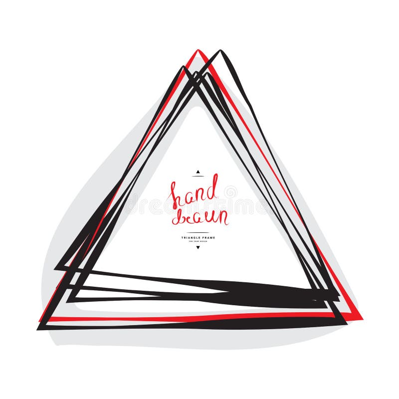 Hand Drawn Sketched Triangle Stock Vector - Illustration of geometry ...