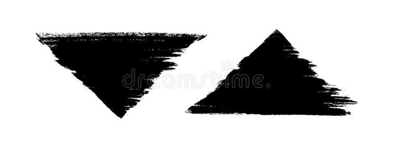 Hand Drawn Triangle Grunge Frames. Set of Watercolor Triangular Design ...