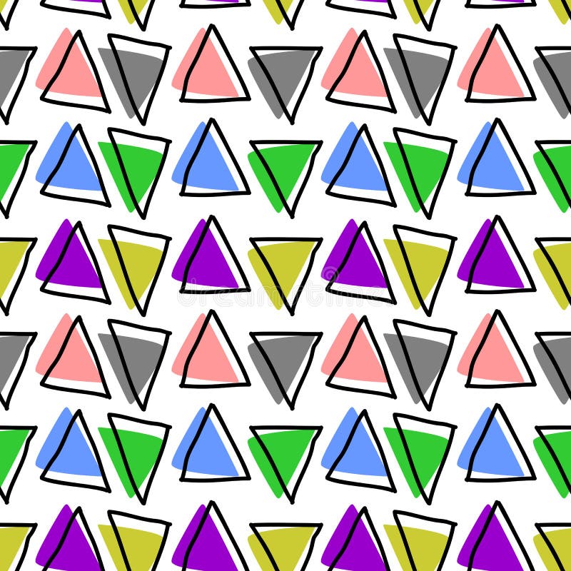 Hand Drawn Triangle Seamless Stock Vector - Illustration of style ...