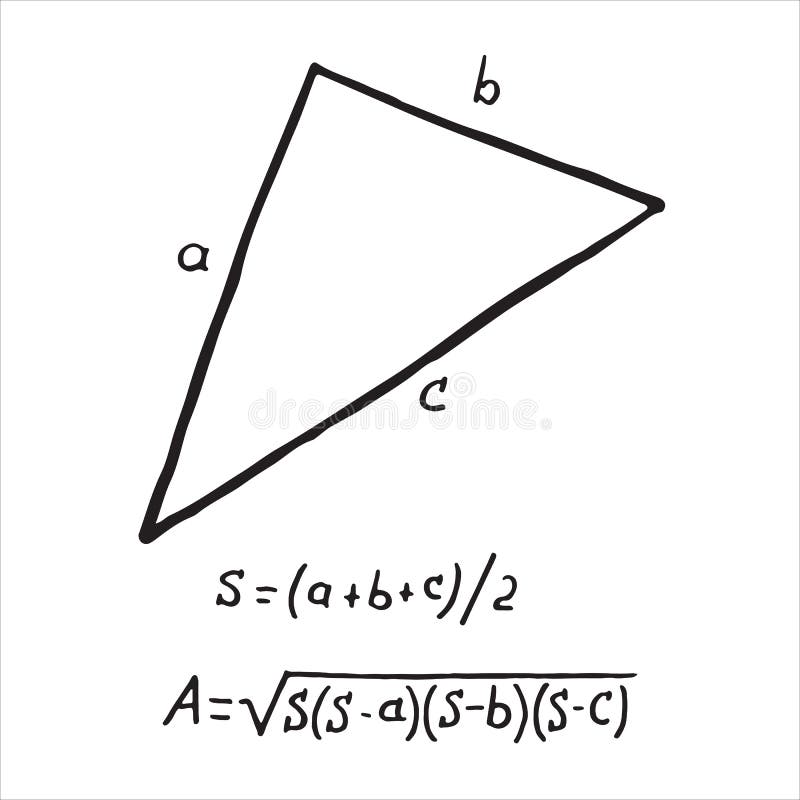 Hand Drawn Triangle Using Sides Area. Sketch for Education, Icon Stock ...