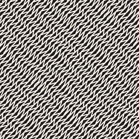 Hand Drawn Triangle Waves. Vector Seamless Black and White Pattern ...
