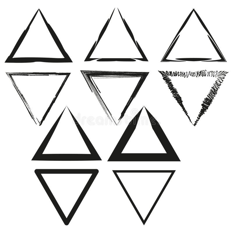 Hand Drawn Triangles. Geometric Pattern Details. Black Vector Shapes ...